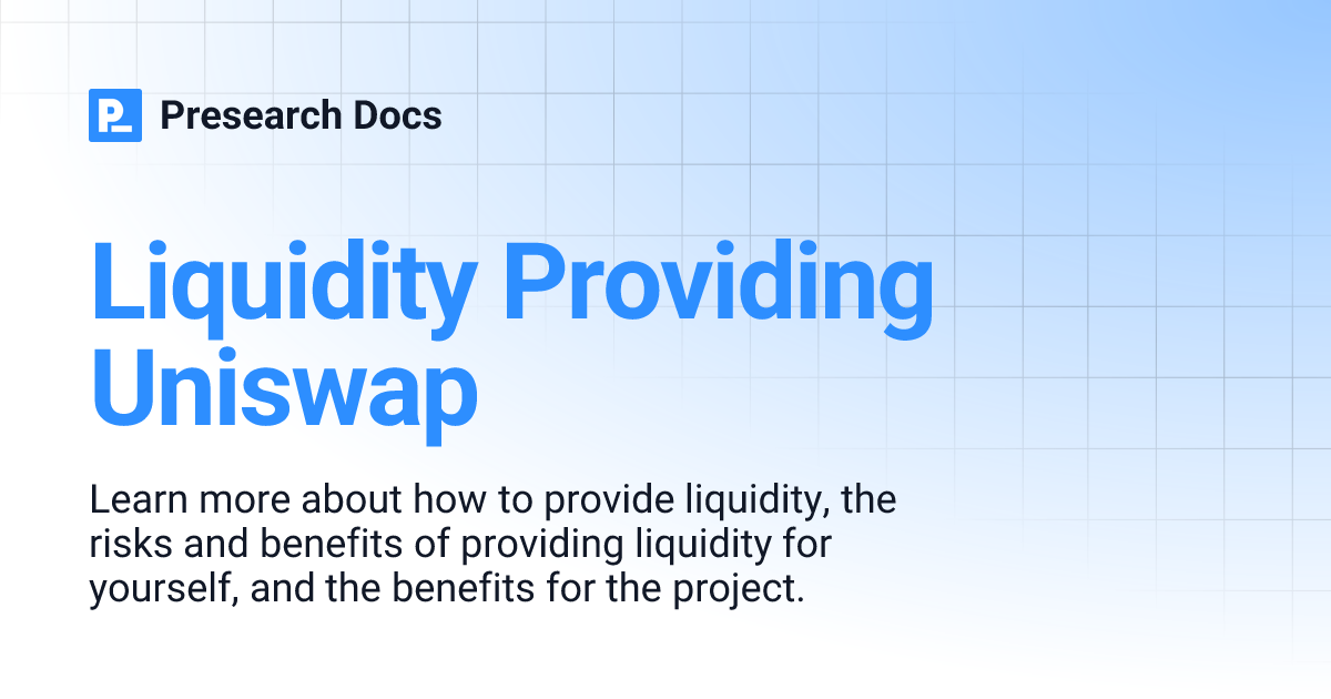 Liquidity Providing Uniswap | Presearch Docs