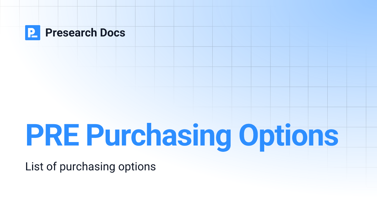 PRE Purchasing Options | Presearch Docs